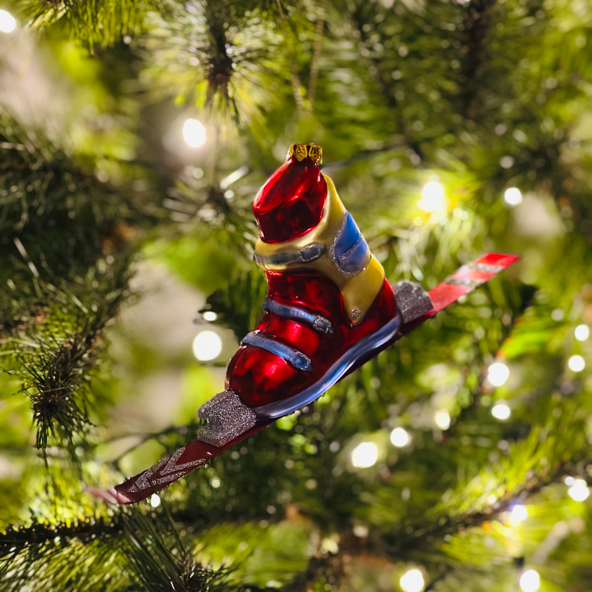 Kerstbal Ski schoen – Foute Kerstballen