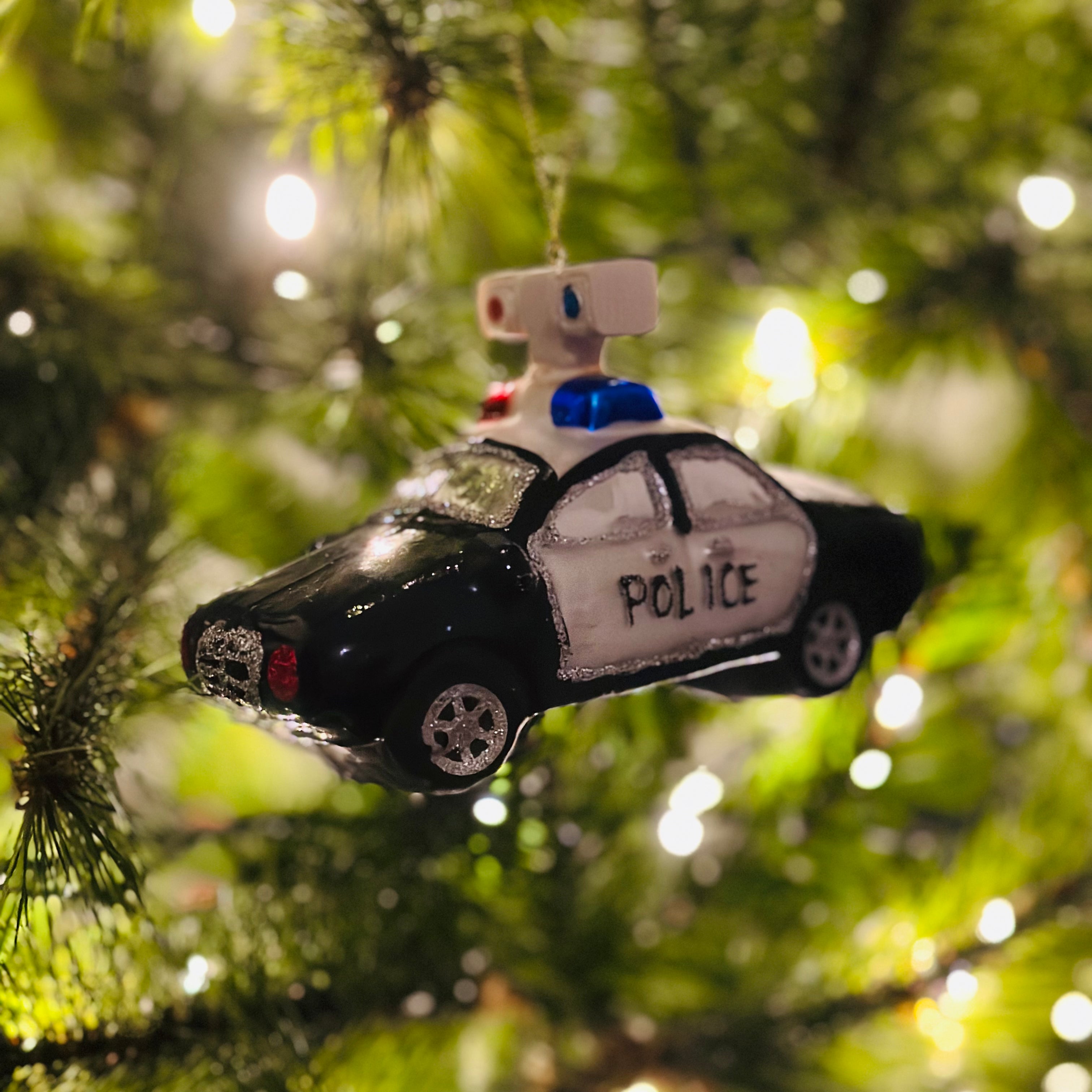 Kerstbal Politie auto – Foute Kerstballen