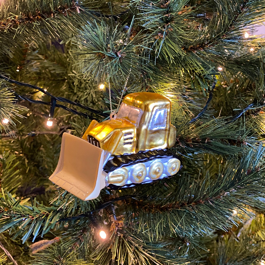 Kerstbal Bulldozer – Foute Kerstballen